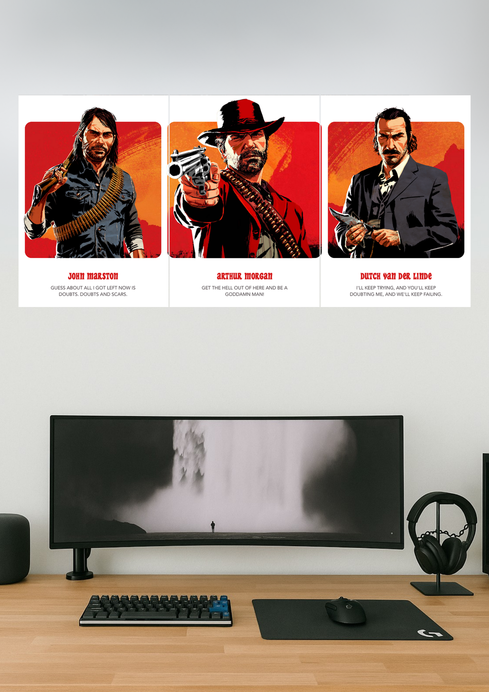 Red Dead Redemption X Trio | Gaming Set | Split Design Poster | Digita ...